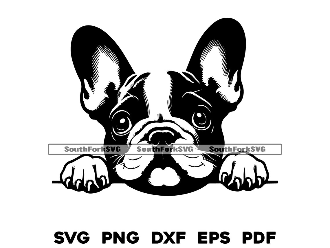 Peeking French Bulldog Frenchie Svg Png Dxf Eps Pdf | Vector Graphic ...