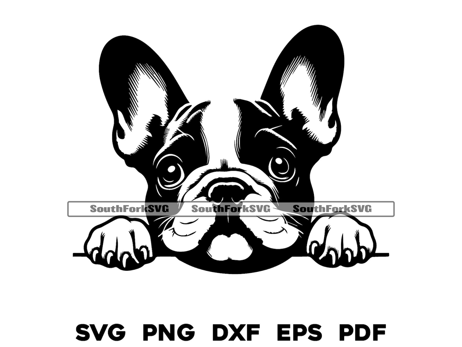 Peeking French Bulldog Frenchie Svg Png Dxf Eps Pdf | Vector Graphic ...