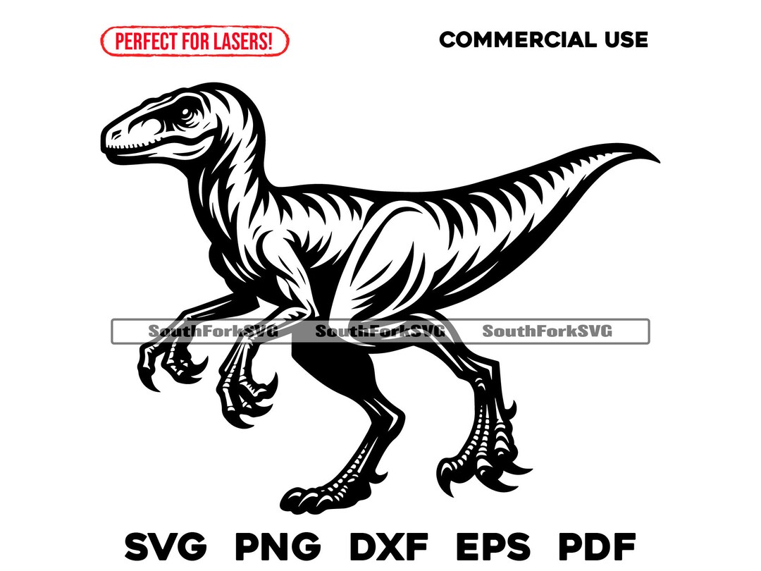 Velociraptor Dinosaur Svg Png Dxf Eps Pdf | Vector Graphic Design Cut ...