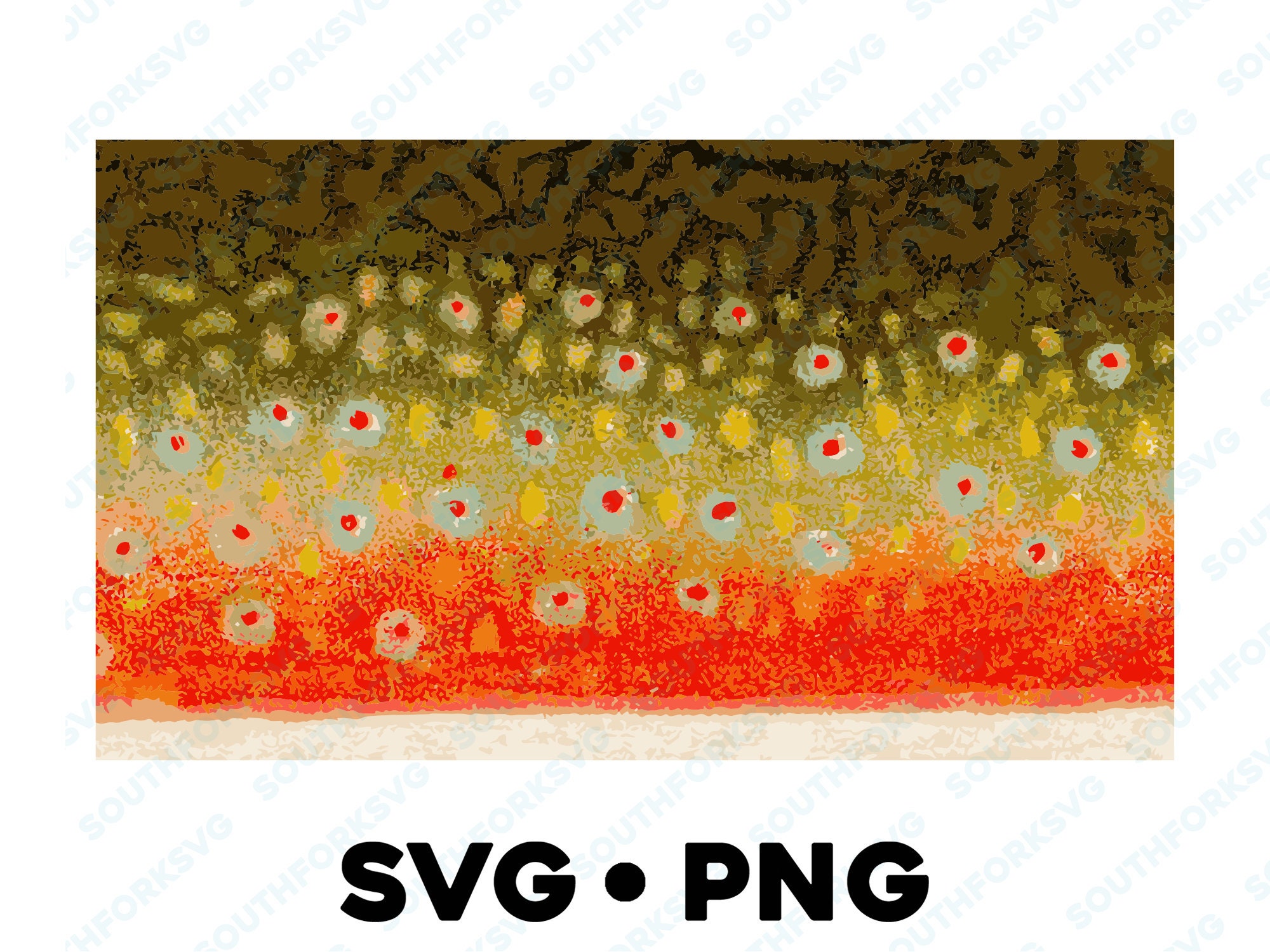 Brook Trout Skin Pattern SVG PNG Vector Transparent Cameo - Etsy