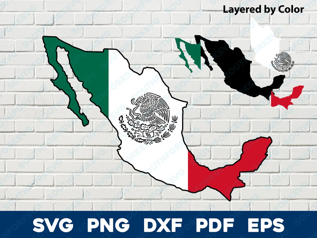 Mexico Country With Flag Inside Svg Png Dxf Eps Pdf Vector Graphic ...