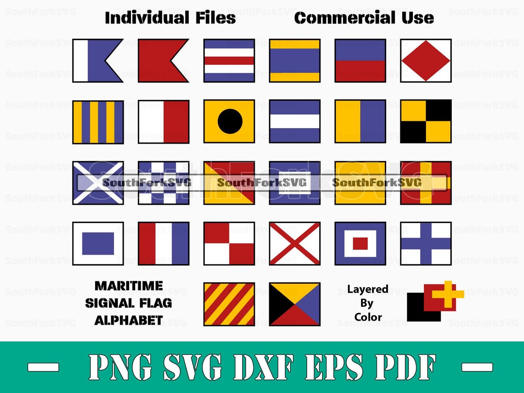 Maritime Signal Flags Alphabet Svg Png Dxf Eps Pdf | Digital Download ...