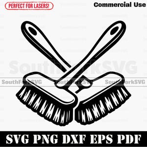 Crossed Scrub Brushes Svg Png Dxf Pdf Eps | Cut Print Laser Digital ...