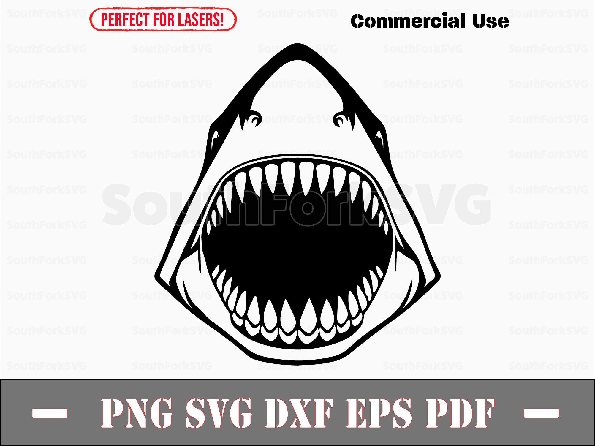 Shark Jaw Mouth Head Svg Png Dxf Eps Pdf | Vector Graphic Cut File ...