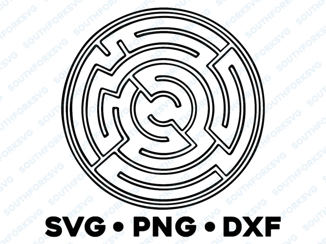 Círculo Laberinto Laberinto SVG PNG DXF Puzzle Símbolos - Etsy España