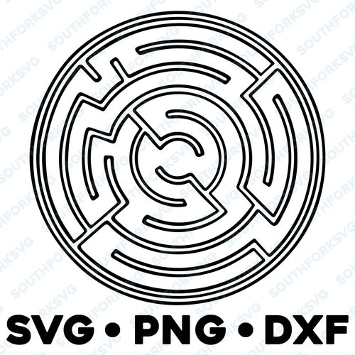 Circle Labyrinth SVG PNG DXF Symbol Vector Transparent Cameo - Etsy