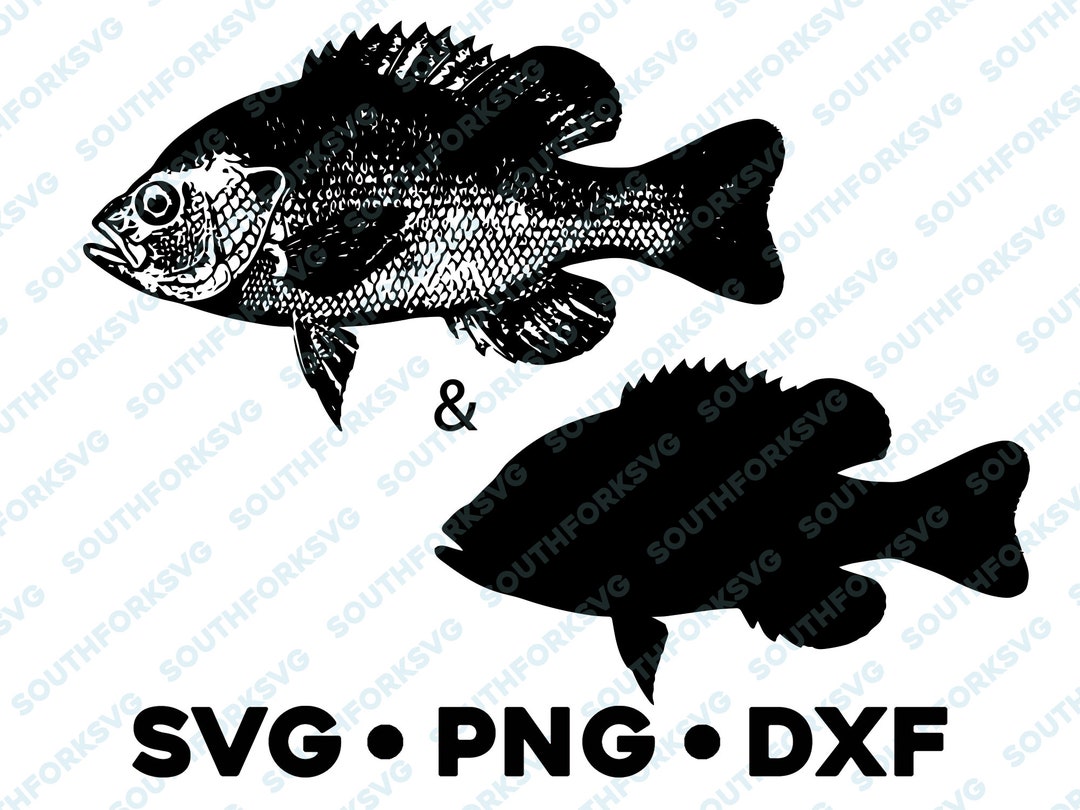 Long Ear Bluegill Panfish Sunfish SVG PNG DXF Vector Transparent Cameo ...