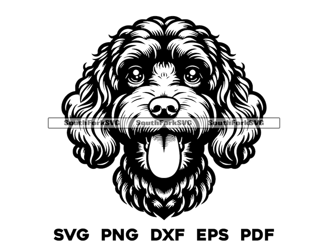 Cockapoo Dog Head Design | Svg Png Dxf Eps Pdf | Vector Graphic Cut ...