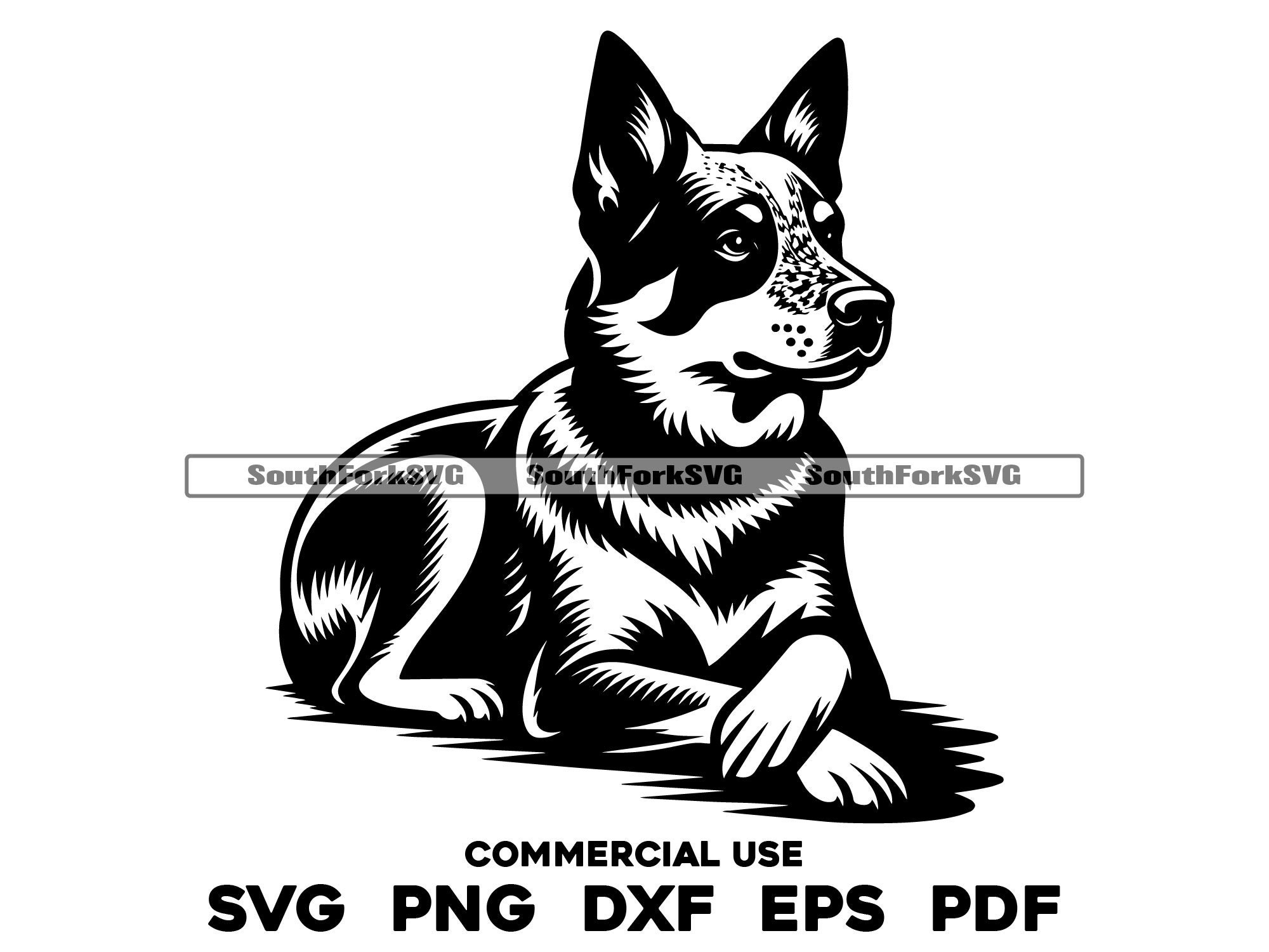 Blue Heeler Laying Crossed Paws Design Svg Png Dxf Eps Pdf | Vector ...