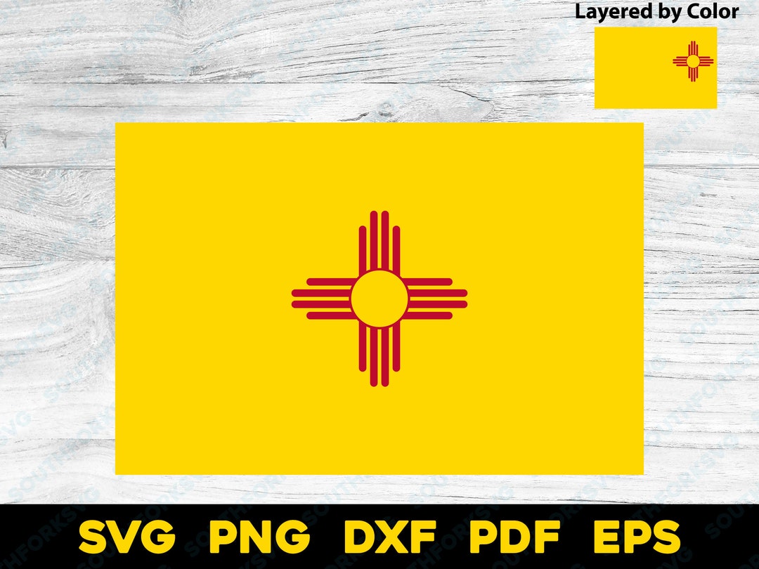 New Mexico State Flag Svg Png Dxf Eps Pdf | Layered by Color Vector ...