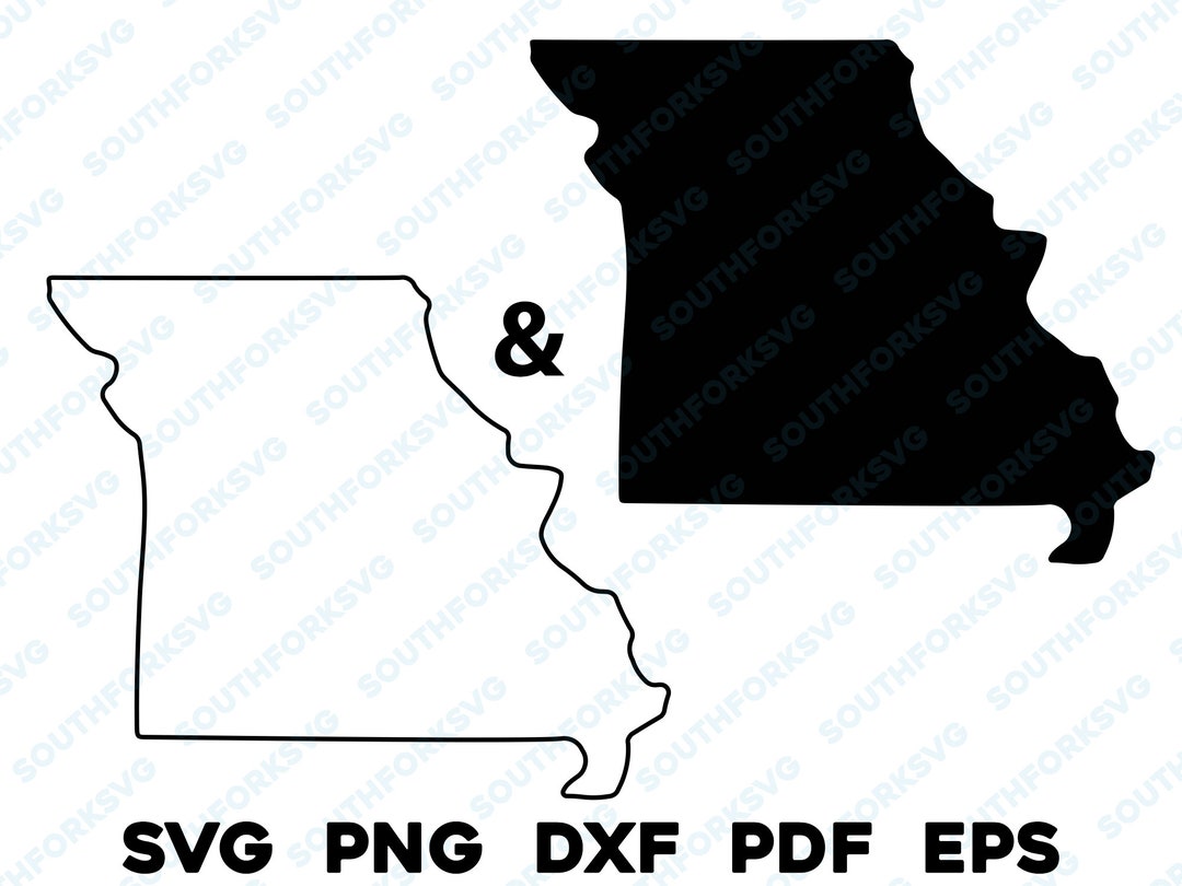 Simple Missouri State Silhouette & Outline Shapes Svg Png Dxf Pdf Eps ...
