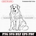 Great Pyrenees Dog Minimal Line Art Svg Png Dxf Eps Pdf | Vector ...