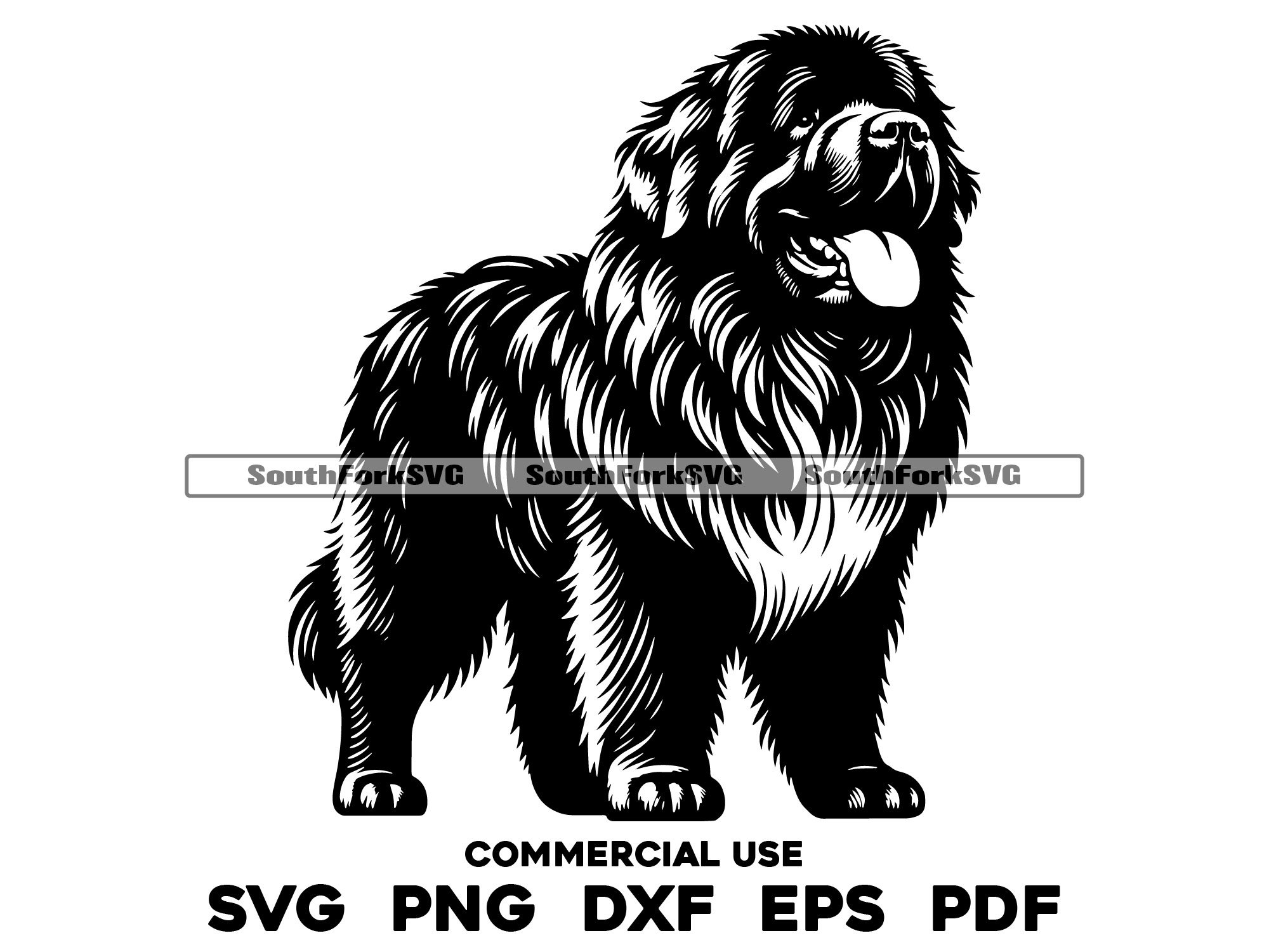 Newfoundland Dog Standing Design | Svg Png Dxf Eps Pdf | Vector Graphic ...