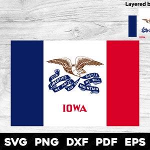 Iowa State Flag | Svg Png Dxf Eps Pdf | Layered by Color Vector Graphic ...