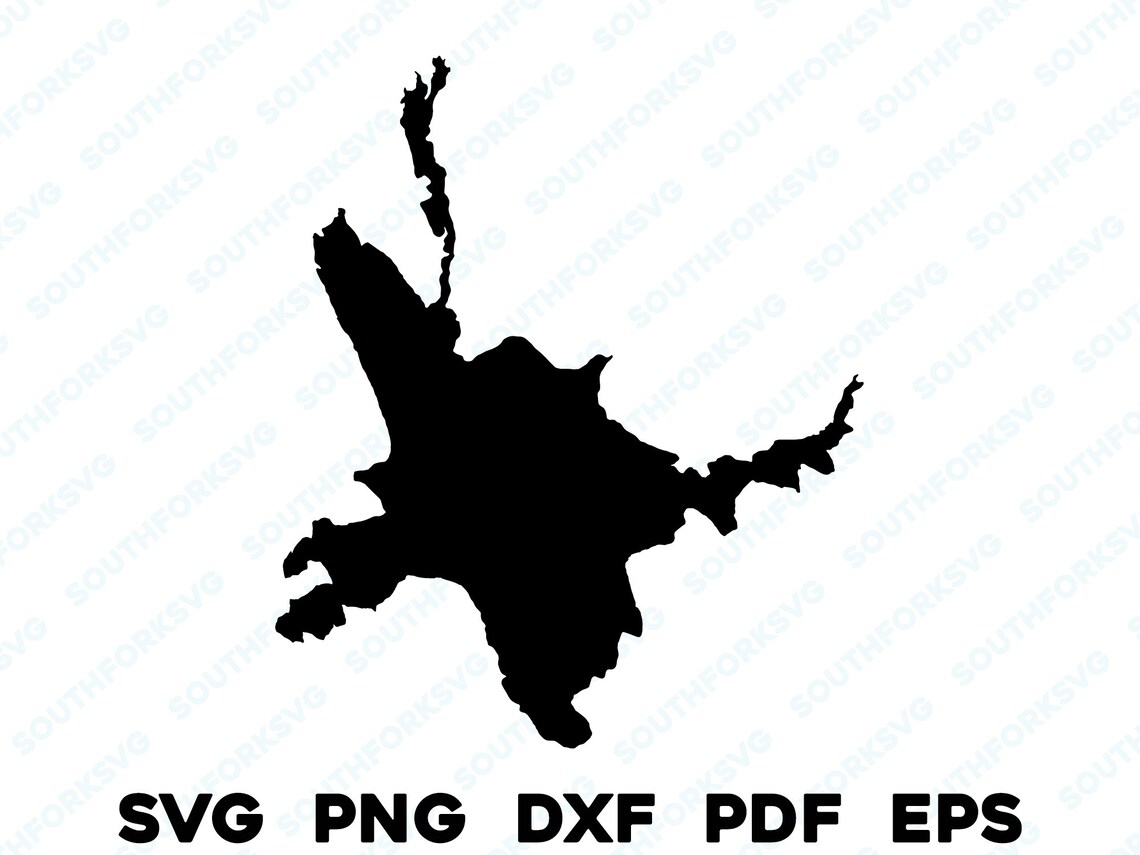 Sebasticook Lake Maine Map Shape Silhouette Outline Svg Png Dxf Pdf Eps ...