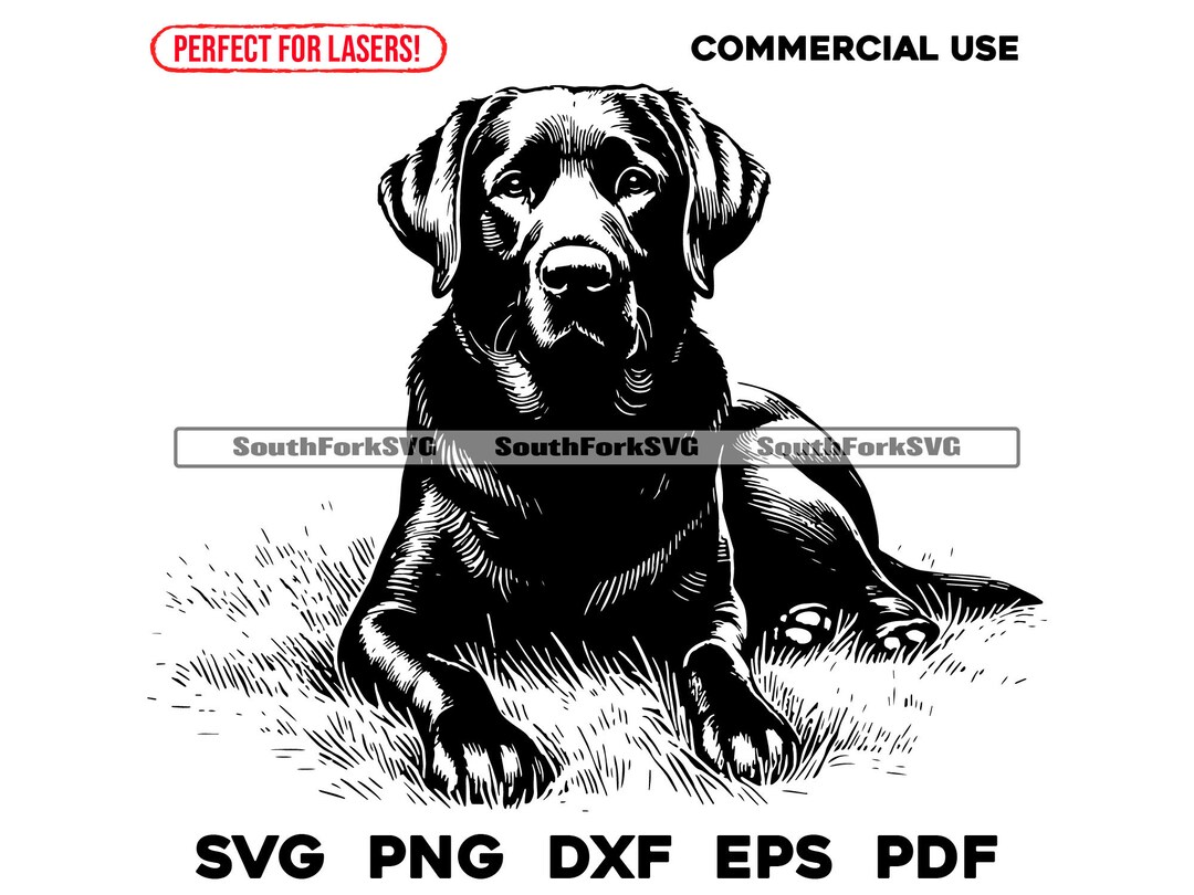 Laser Engrave File Black Labrador Retriever Svg Png Dxf Eps Pdf ...