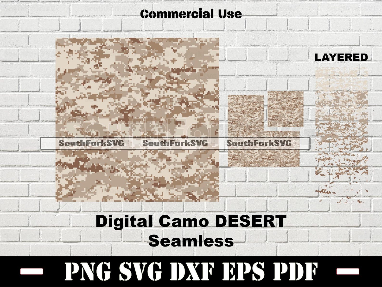 Desert Digital Camo 4 Color Seamless Pattern | Svg Png Dxf Eps Pdf ...