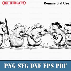 Rat Bluegrass Band Svg Png Dxf Eps Pdf | Laser Engrave Cut Print Files ...