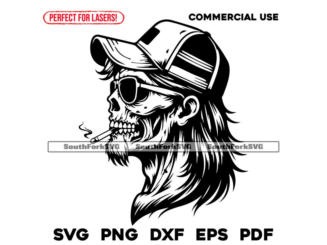 Zombie Mullet Trucker Hat Svg Png Dxf Pdf Eps | Vector Graphic Design ...