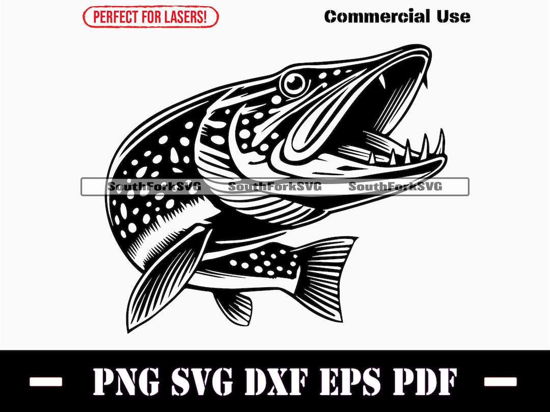 Northern Pike Svg Png Dxf Eps Pdf | Transparent Vector Graphic Design ...