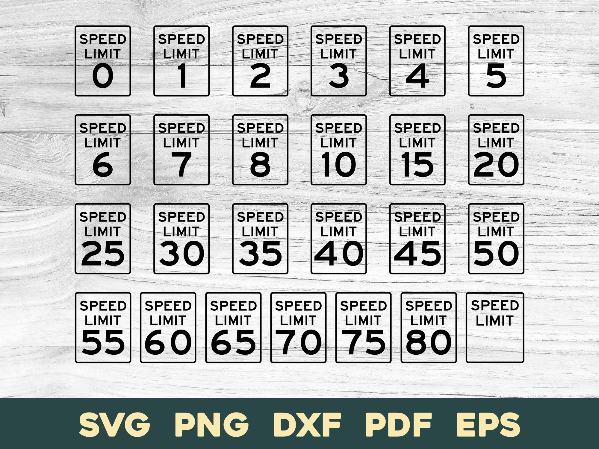 Speed Limit Sign Transparent Outline Bundle Svg Png Dxf Eps Pdf Logo ...