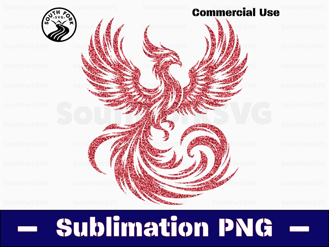 Phoenix Red Glitter Pattern Sublimation PNG Bundle Transparent High Res ...
