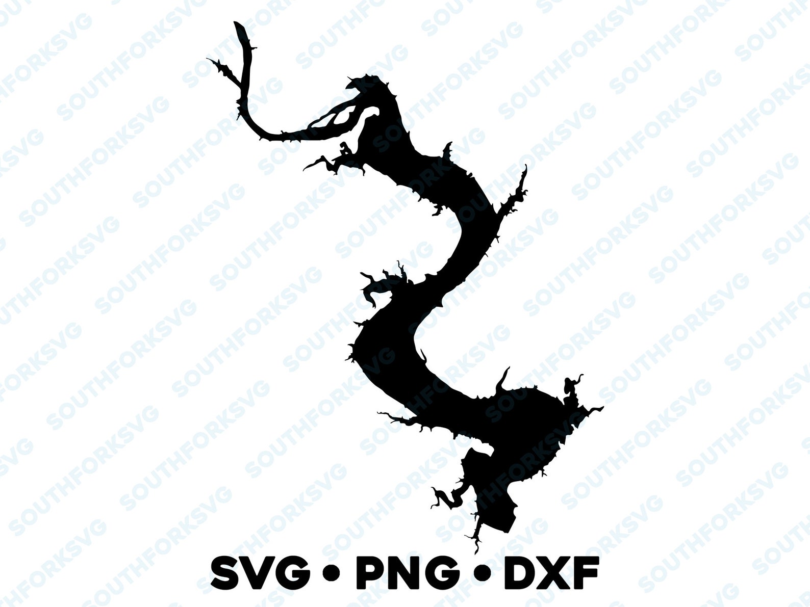 Lake Whitney Texas Map Shape Silhouette SVG PNG DXF Vector | Etsy