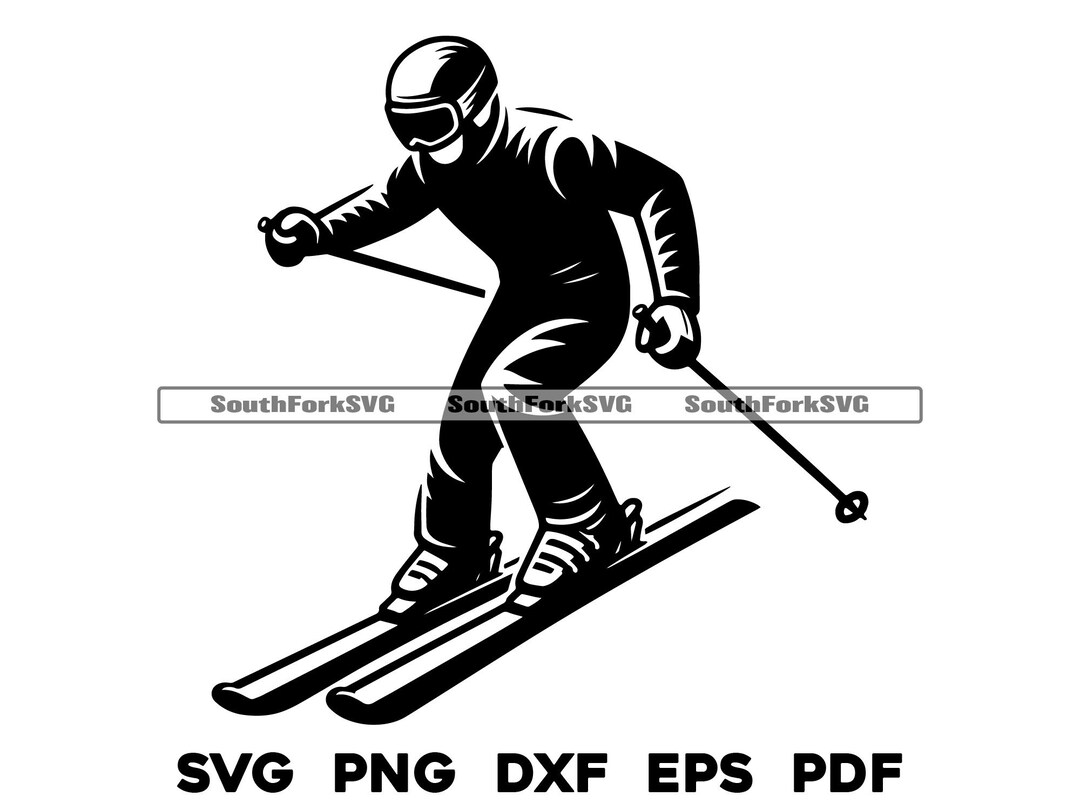 Skier Skiing Design Files 1 | Svg Png Dxf Eps Pdf Cut File Design ...