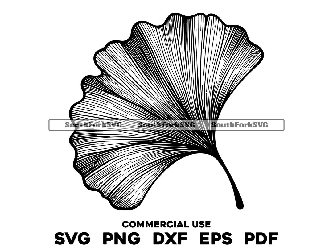 Gingko Leaf Design | Svg Png Dxf Eps Pdf | Vector Graphic Cut File ...