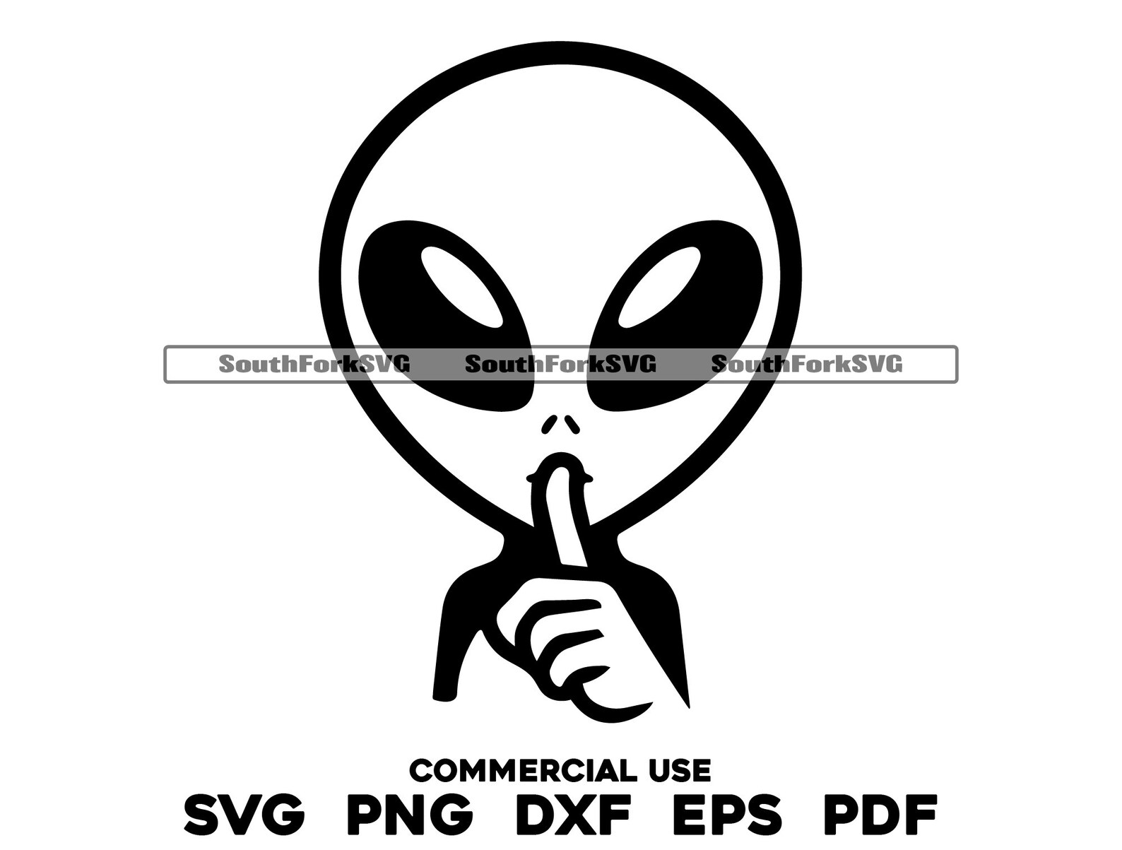 Alien Shh Secret Svg Png Dxf Pdf Eps Vector Graphic Design Cut Print ...