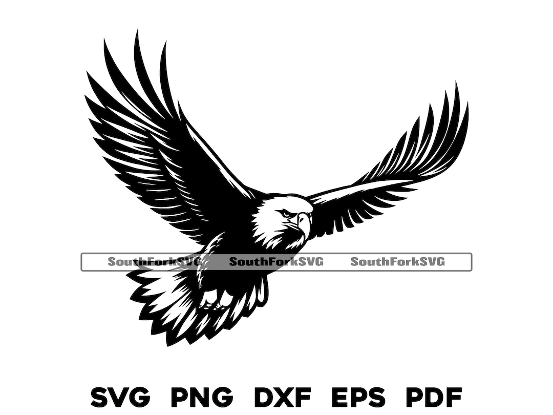Flying Bald Eagle Design Files | Svg Png Dxf Eps Pdf | Vector Graphic ...