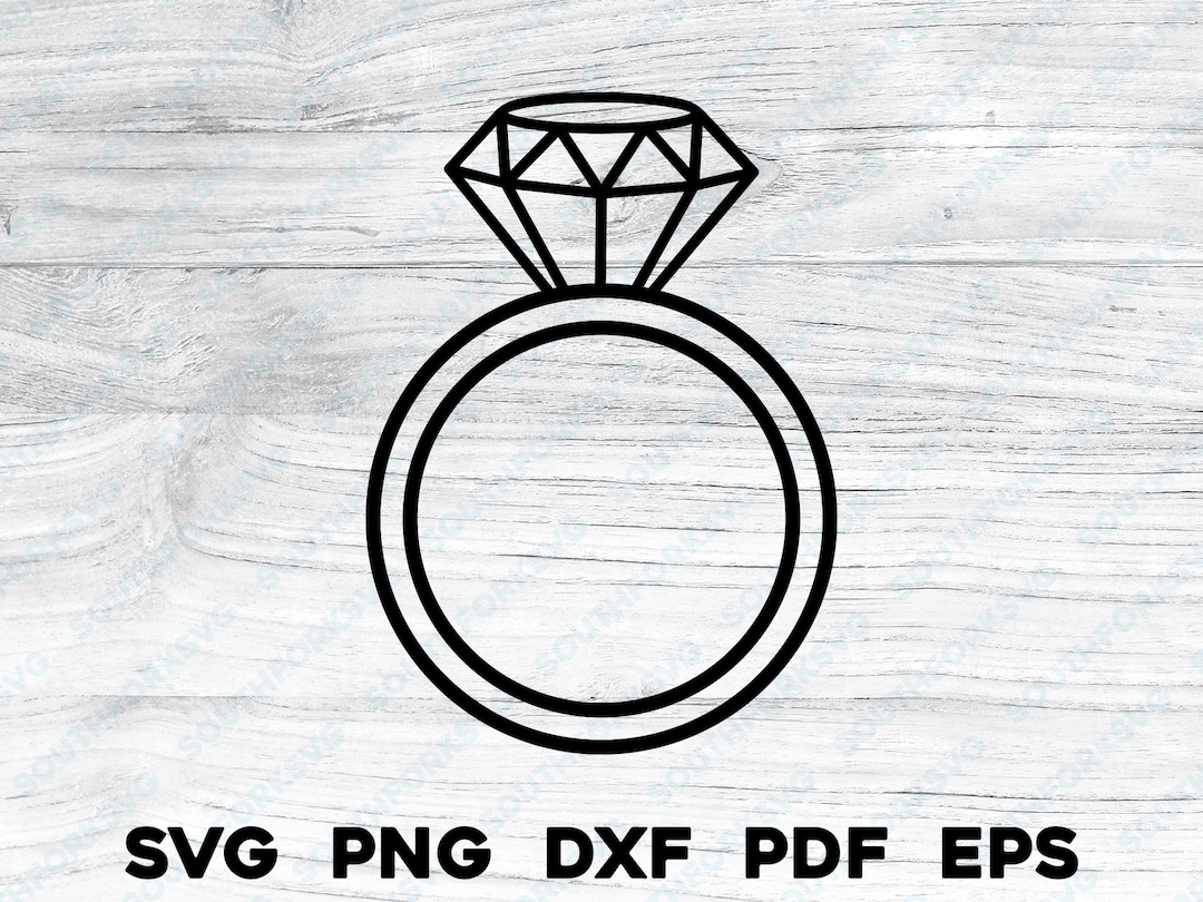 Wedding Ring Outline | Svg Png Dxf Eps Pdf | Vector Graphic Cut File Laser Clip Art | Instant ...