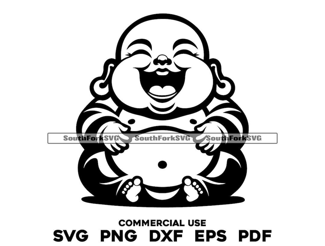 Happy Laughing Buddha Svg Png Dxf Eps Pdf | Vector Graphic Cut File ...