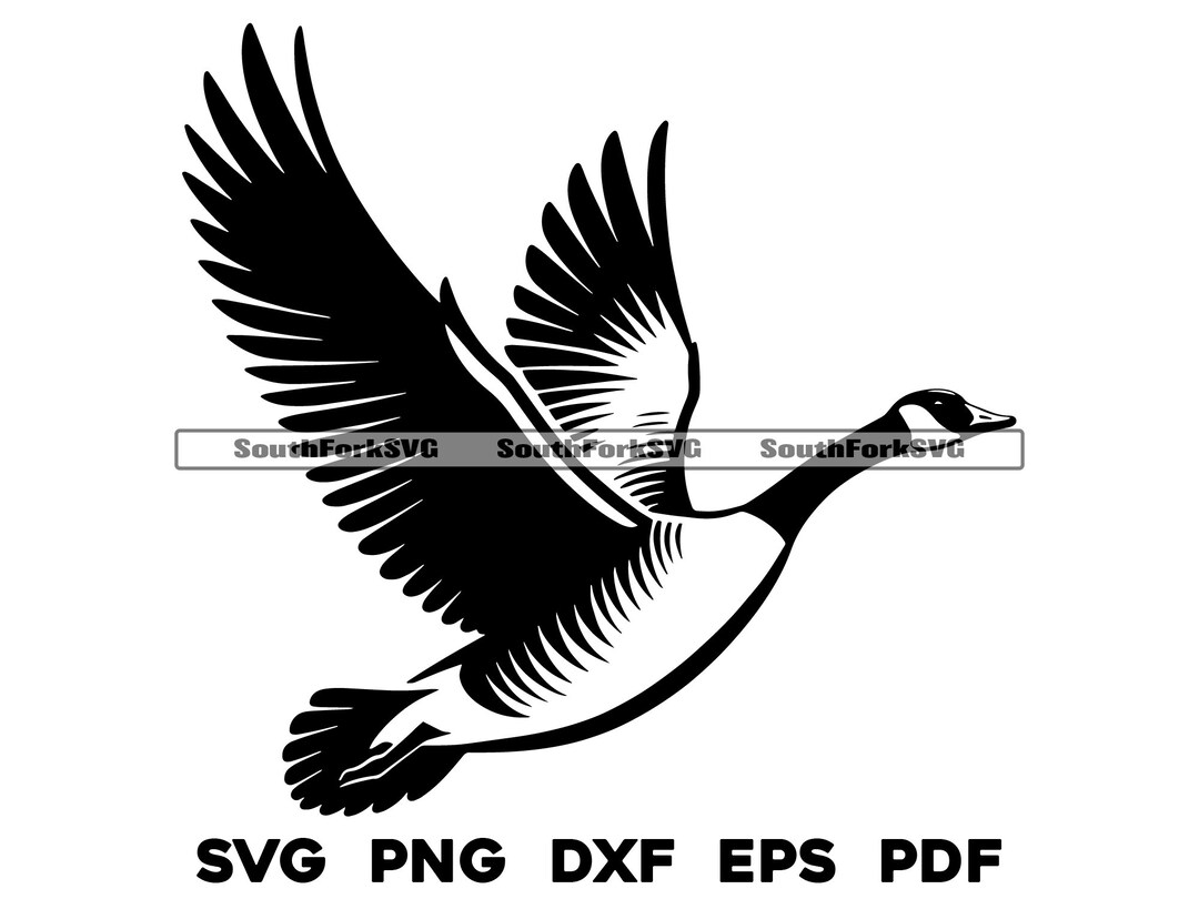 Flying Canadian Goose Svg Png Dxf Eps Pdf | Vector Graphic Design Cut ...