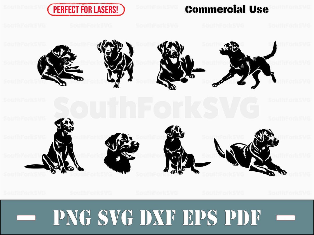 Black Lab Labrador Retriever Bundle Svg Png Dxf Eps Pdf | Vector ...