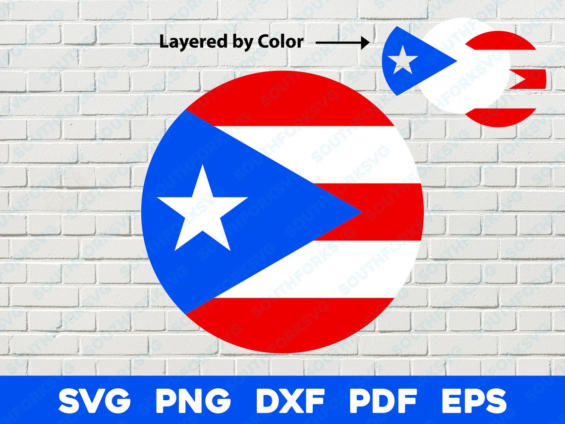 Puerto Rico Flag Circle Svg Png Dxf Eps Pdf Vector Graphic Design ...