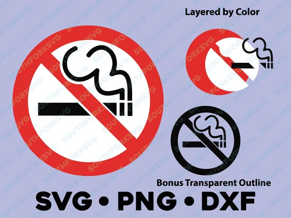 No Smoking Logo SVG PNG DXF Symbols Vector Transparent Cricut | Etsy
