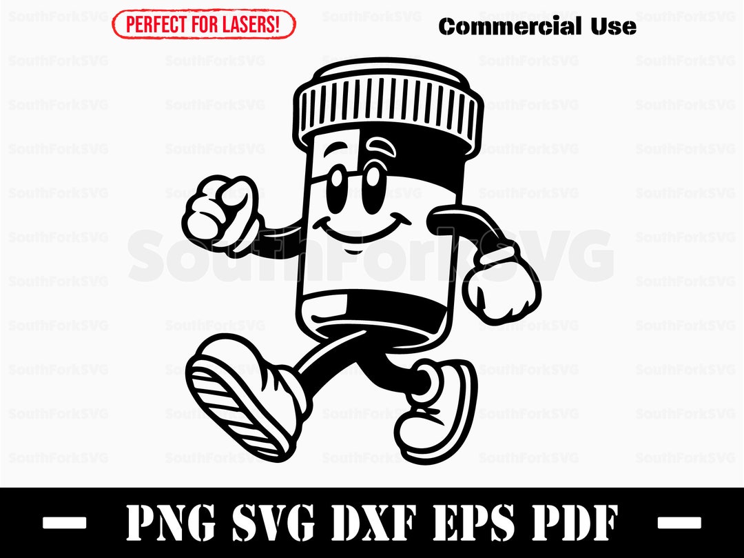 Happy Pill Bottle Svg Png Dxf Pdf Eps | Vector Graphic Design Cut Print ...