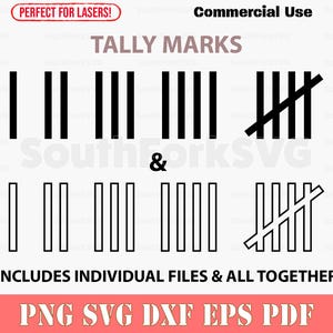 Tally Marks Hash Marks 1-5 Svg Png Dxf Eps Pdf | Vector Graphic Design ...