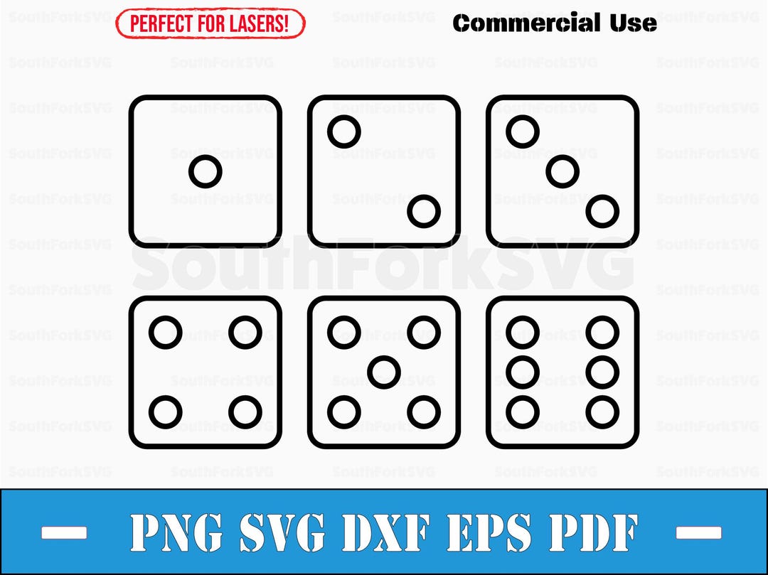 Dice Faces Outlines Svg Png Dxf Eps Pdf | Vector Graphic Design Cut ...