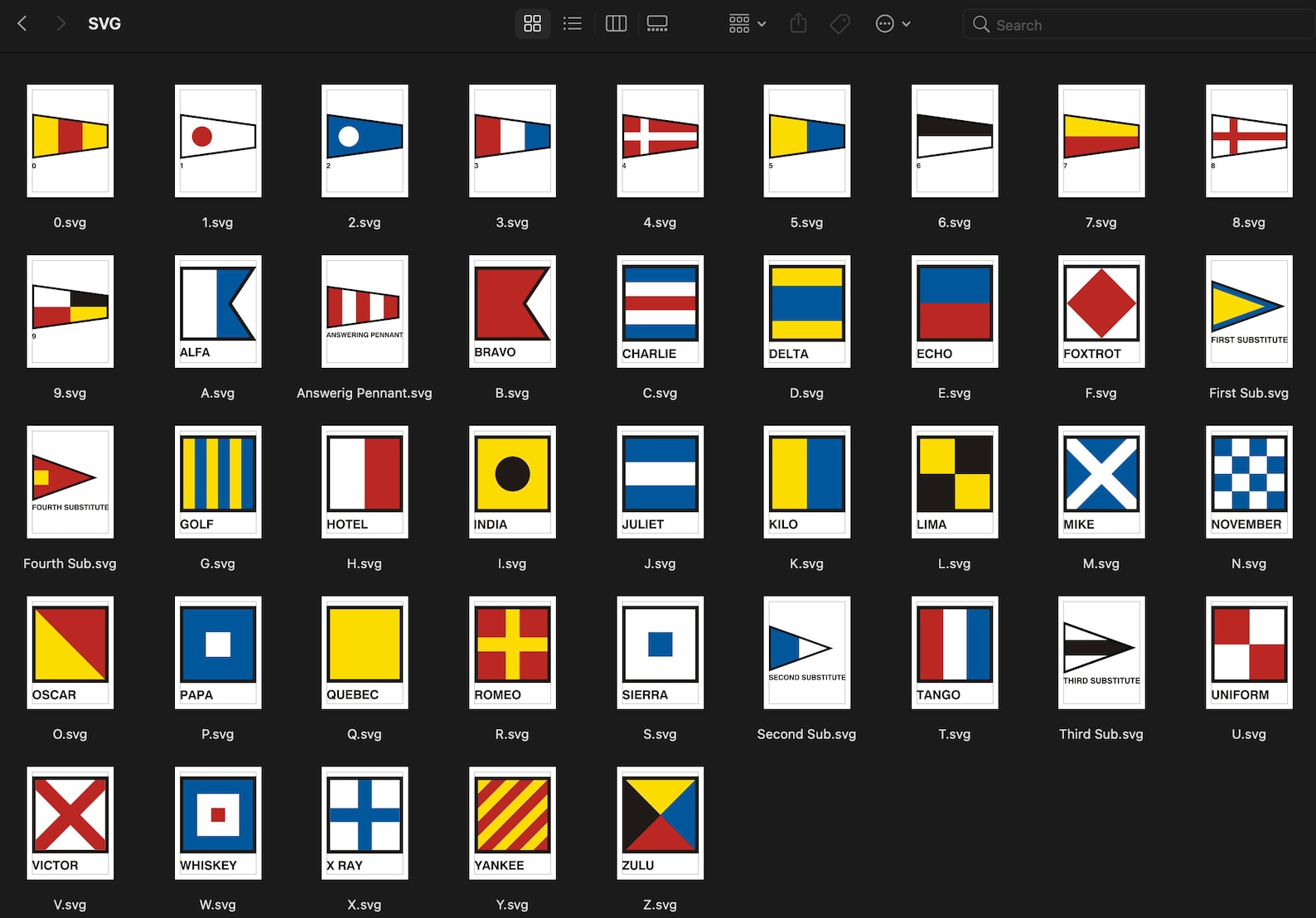 International Maritime Nautical Signal Flags Set 2 SVG PNG DXF Digital ...