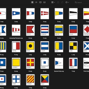 International Maritime Nautical Signal Flags Set 2 SVG PNG DXF Digital ...