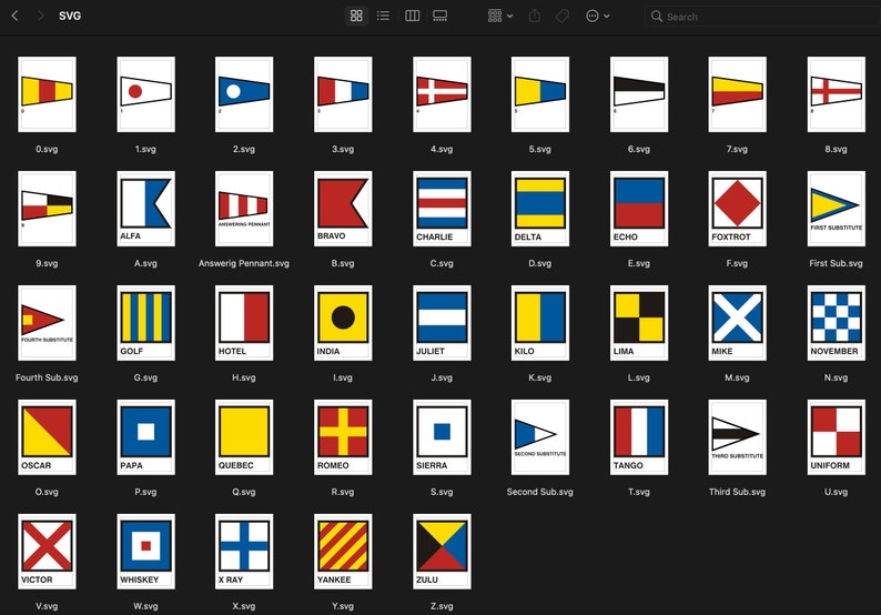 International Maritime Nautical Signal Flags Set 2 SVG PNG DXF - Etsy
