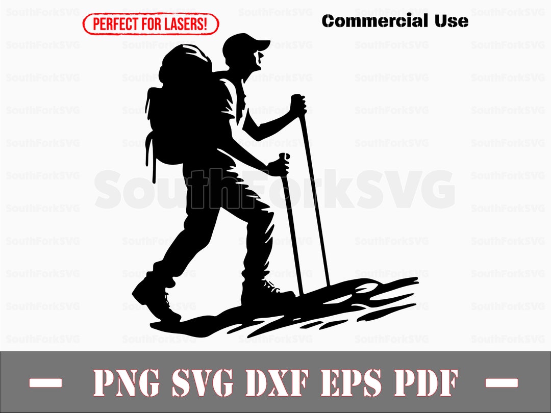 Hiker Silhouette Design Svg Png Dxf Eps Pdf | Transparent Vector ...