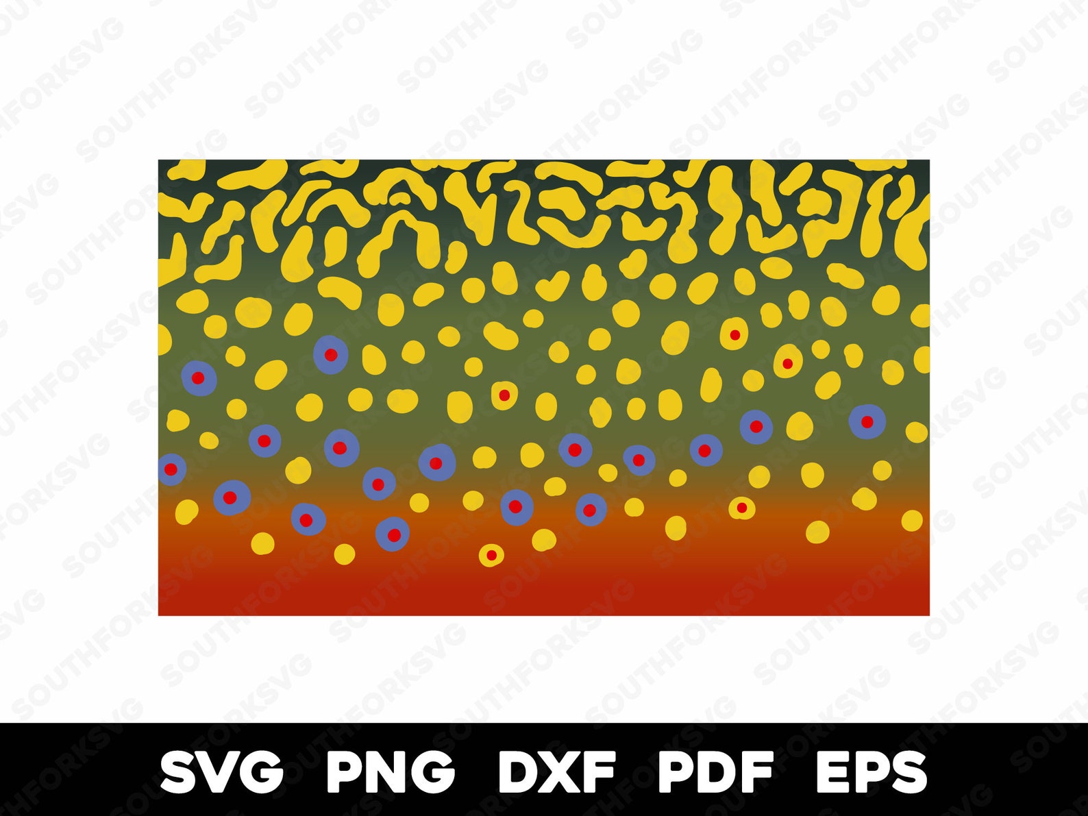 Brook Trout Skin Pattern 2 Svg Png Dxf Eps Pdf Rainbow Brook Brown ...