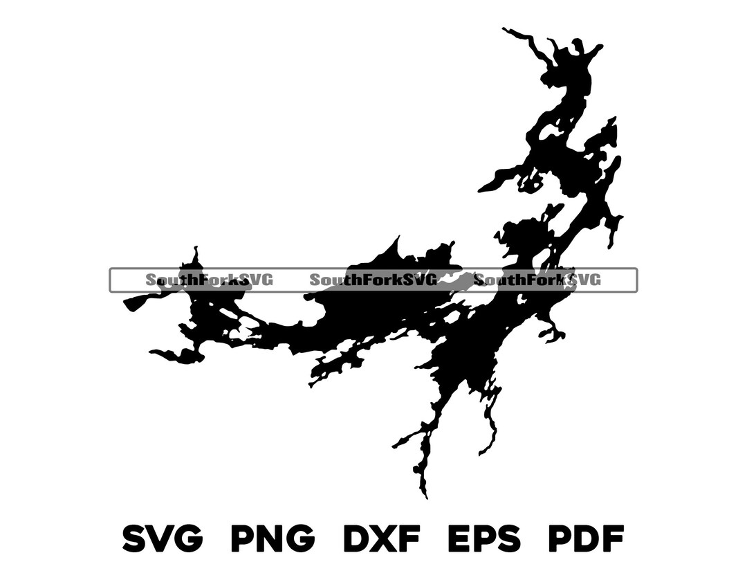 Eels Lake Ontario Canada Map Shape Silhouette Svg Png Dxf Pdf Eps ...