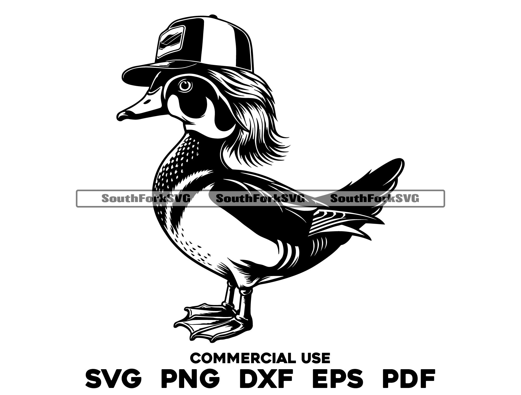 Flying Wood Mullet Trucker Hat Svg Png Dxf Eps Pdf Vector Graphic ...