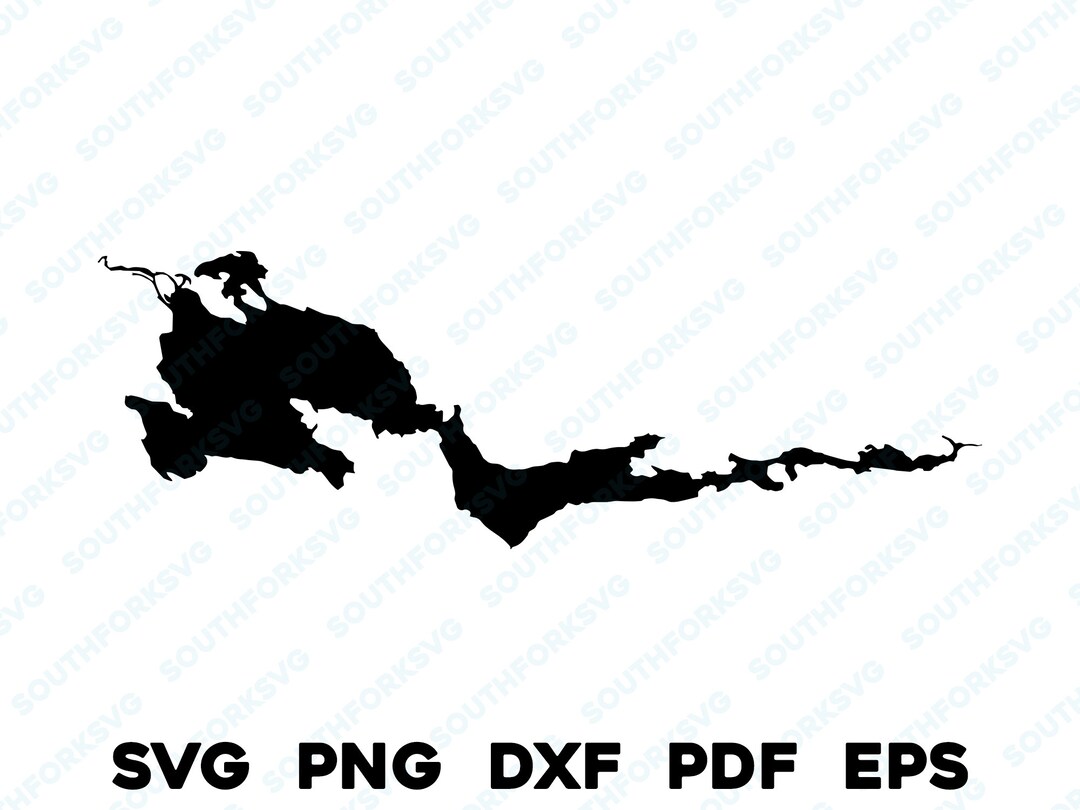 Sebec Lake Maine Map Shape Silhouette Outline Svg Png Dxf Pdf Eps ...
