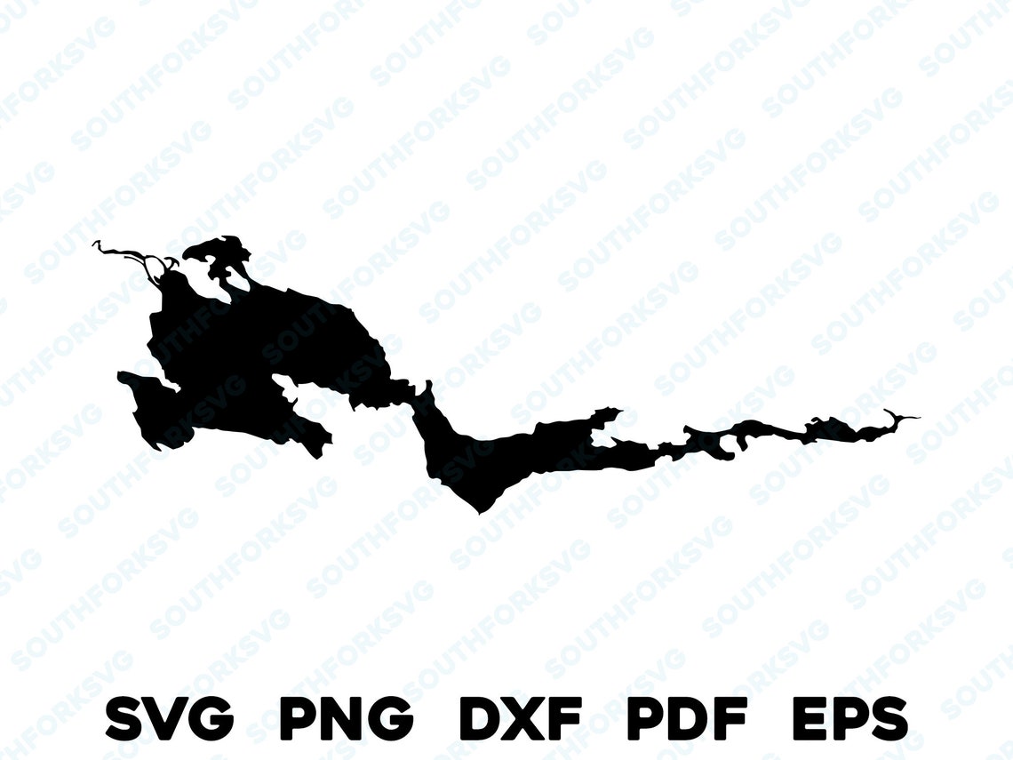 Sebec Lake Maine Map Shape Silhouette Outline Svg Png Dxf Pdf - Etsy