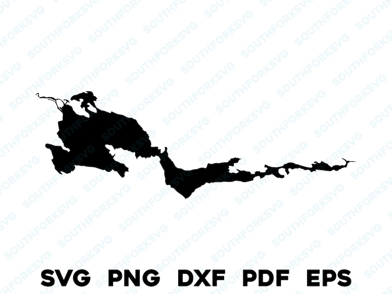 Sebec Lake Maine Map Shape Silhouette Outline Svg Png Dxf Pdf - Etsy
